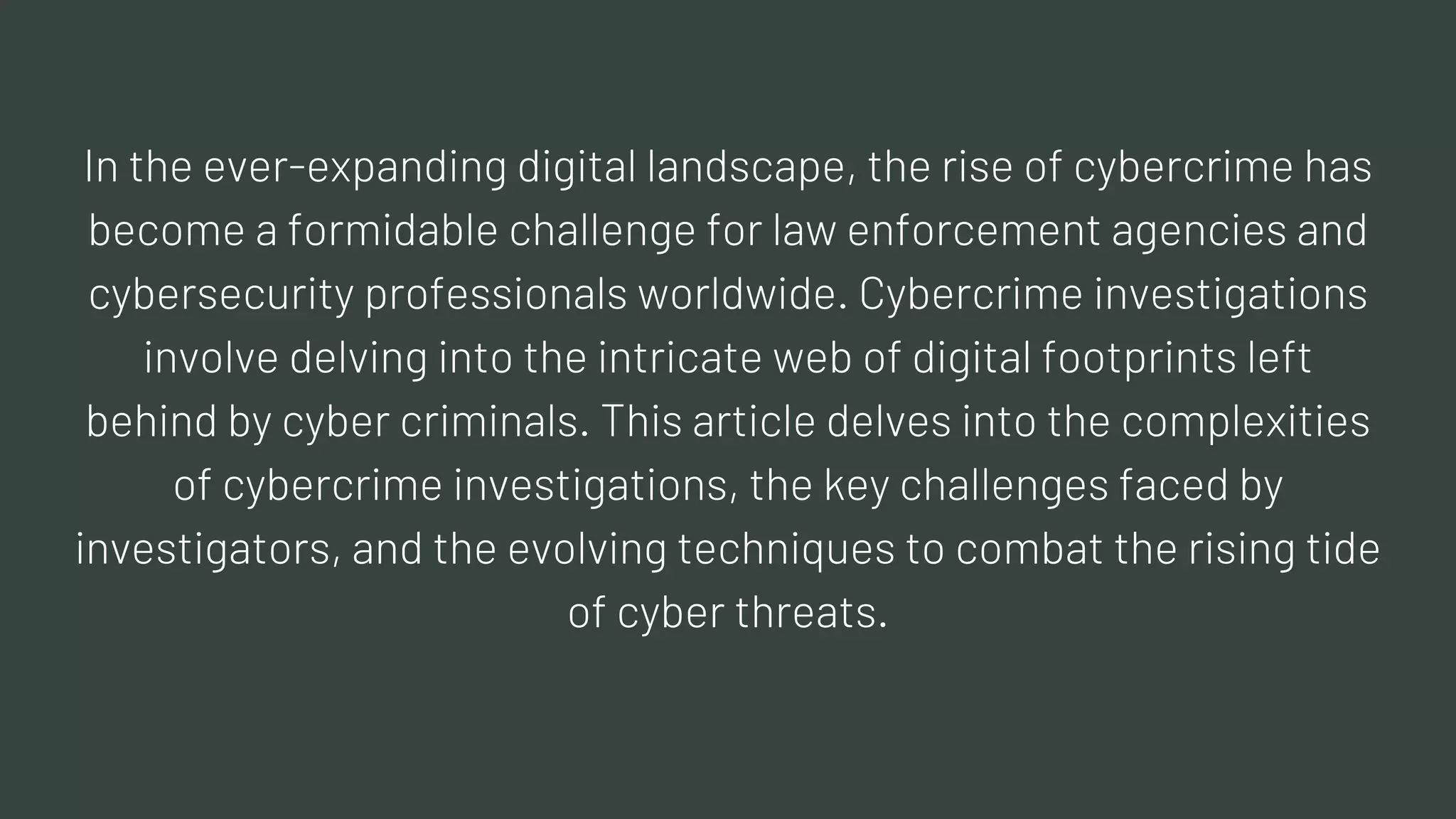 Cyber Crime Investigations – Cyberroot Risk Advisory | PPT