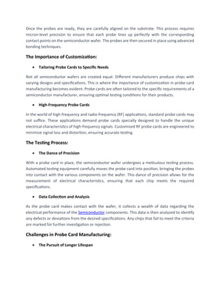 The Intricate World of Probe Card Manufacturing | PDF