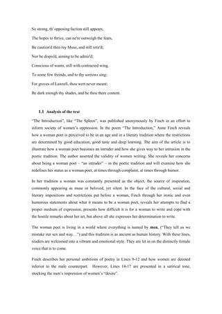 Anne Finch (texto) | DOCX | Poetry | Books and Literature