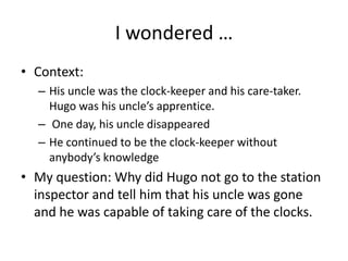 The Invention of Hugo Cabret | PPTX | Screenwriting | Content Production