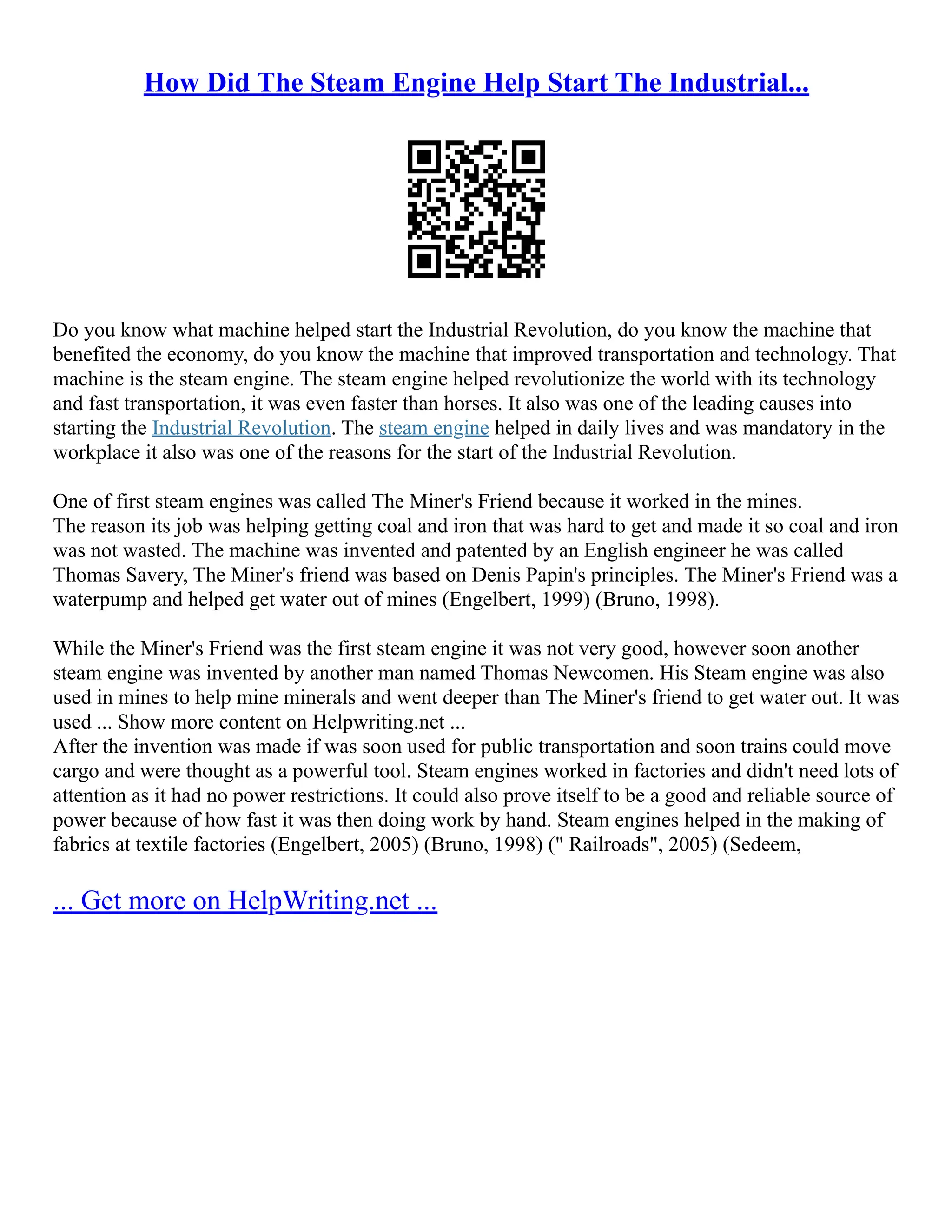 The Invention Of The Steam Engine | PDF