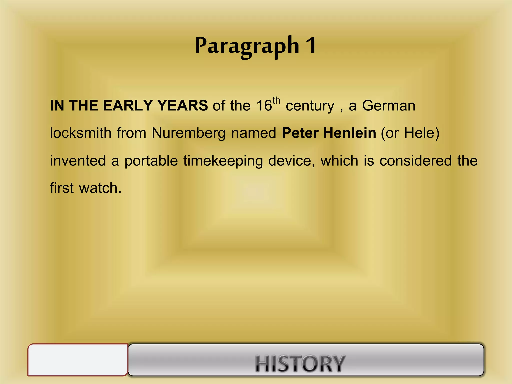 The invention of the watch | PPTX