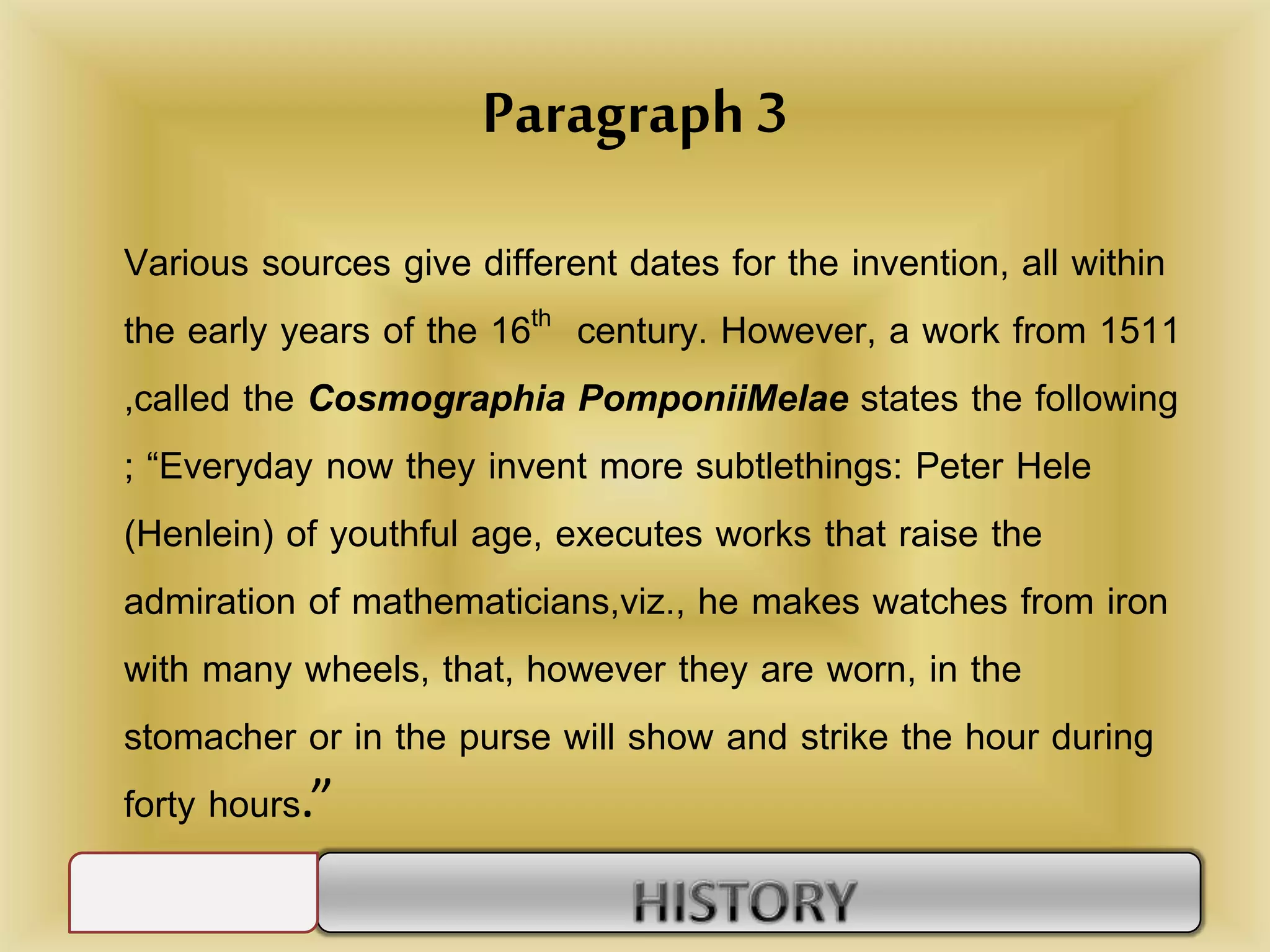 The invention of the watch | PPTX