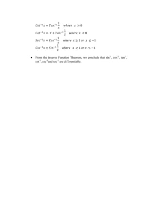 The inverse trigonometric functions | DOCX