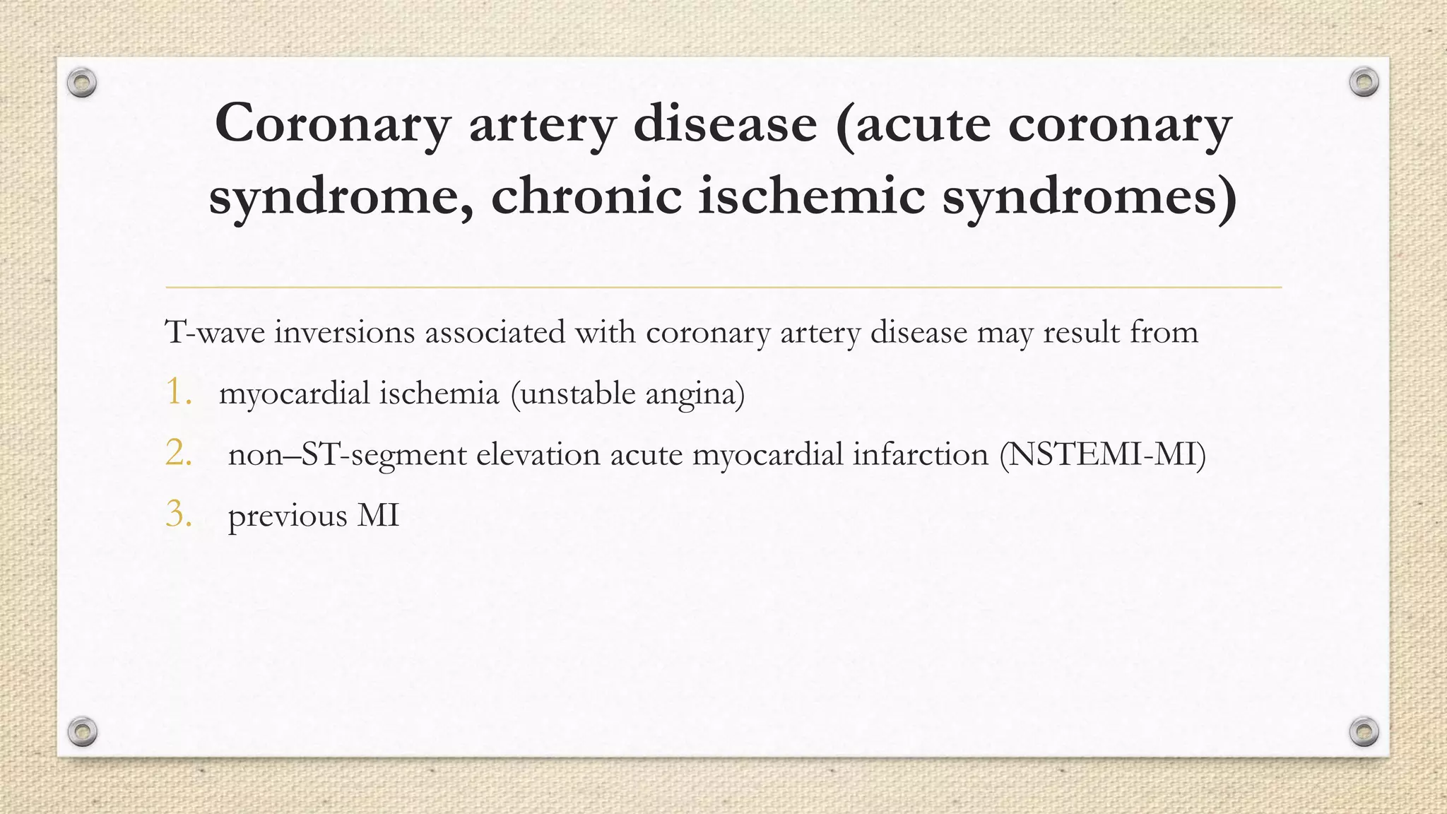 ECG-T wave inversion , Dr. Malala Rajapaksha ,Cardiology unit,General ...