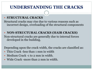 The investigation of cracks and repair techniques | PPTX