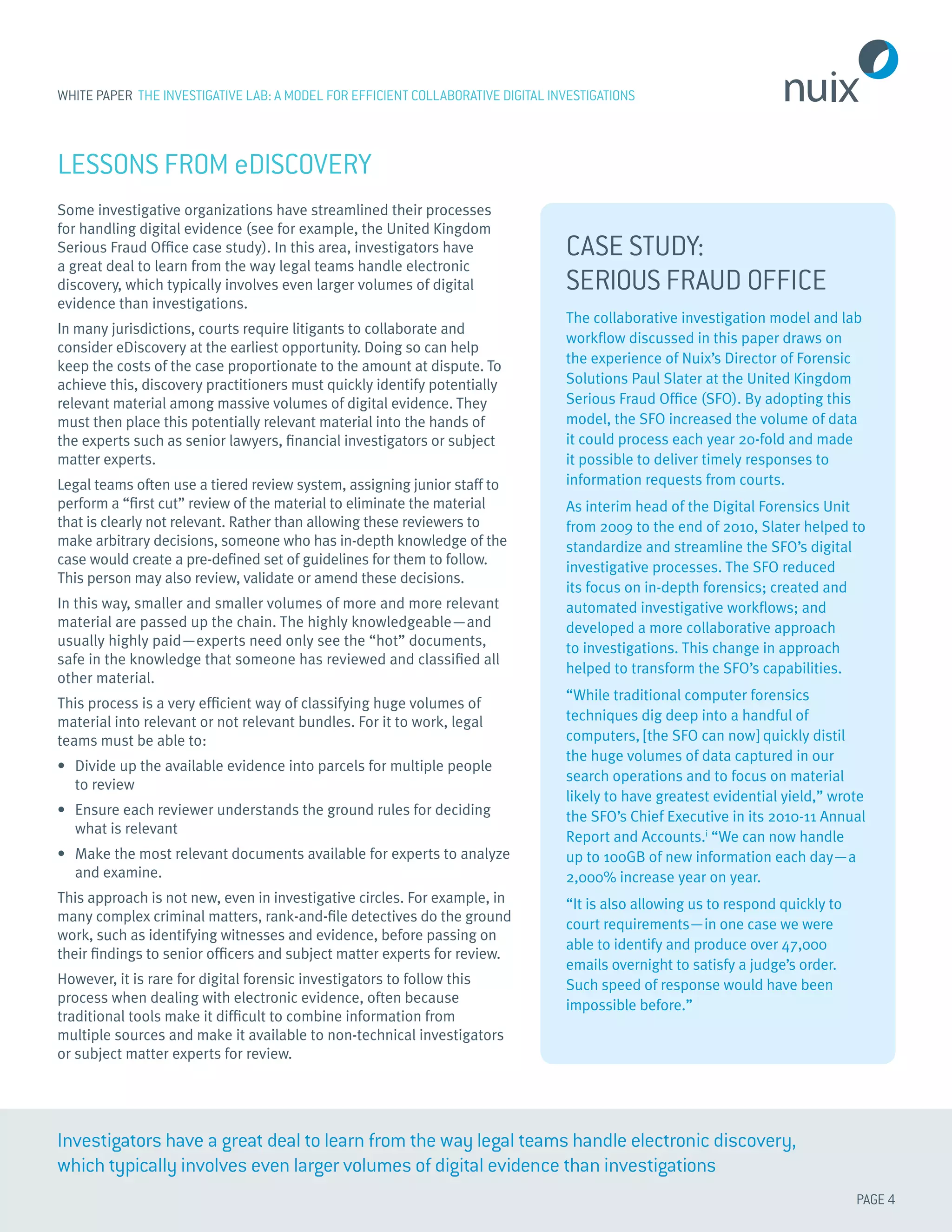 The Investigative Lab - Nuix | PDF