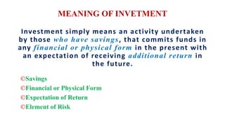 09 The Investment Environment - Part 1 | PPTX