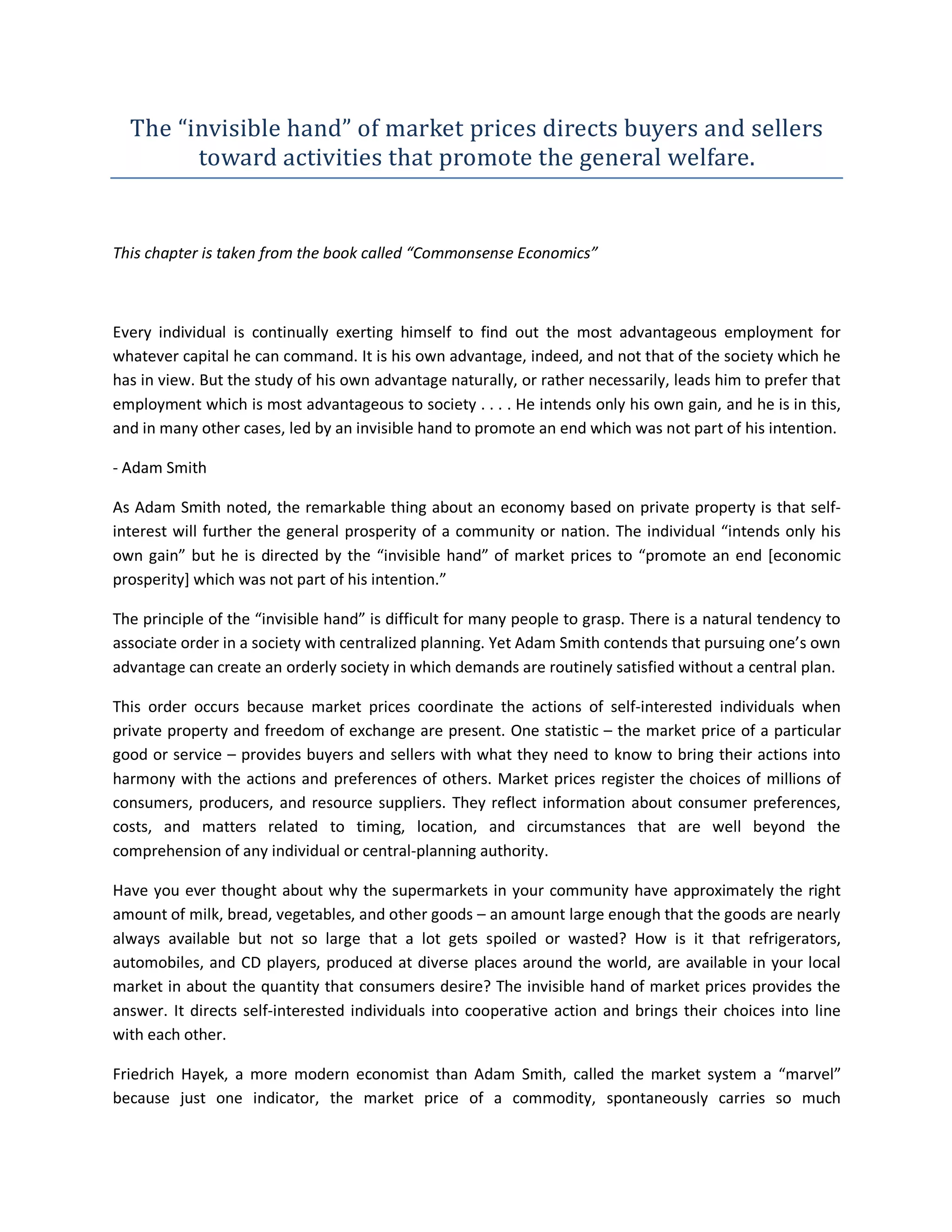 The invisible hand | PDF