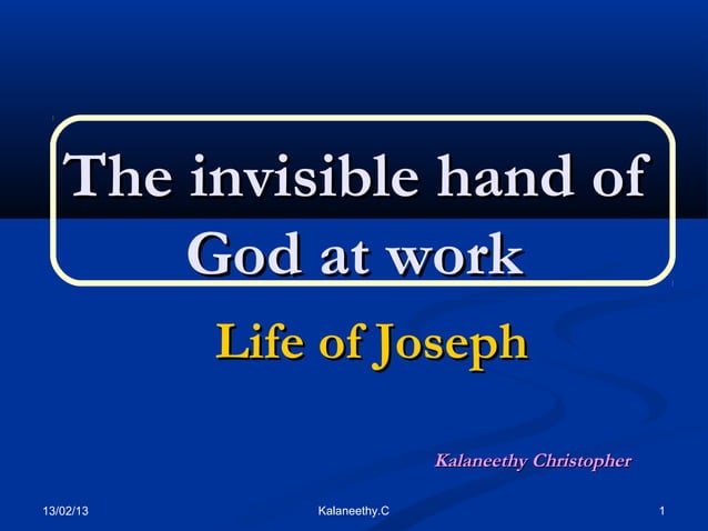 The invisible hand of god at work | PPT