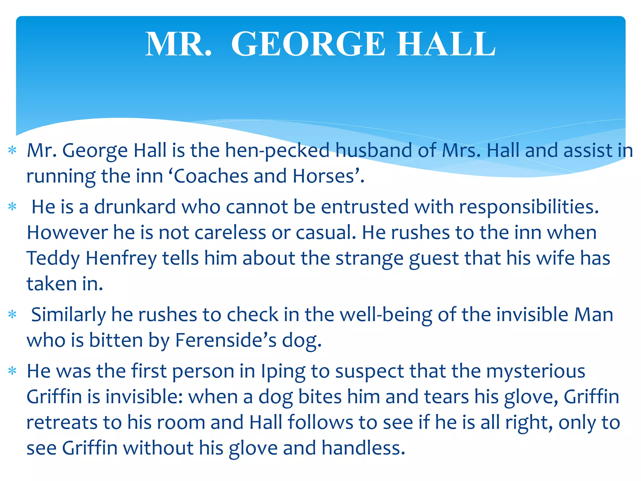 The invisible man characters | PPTX