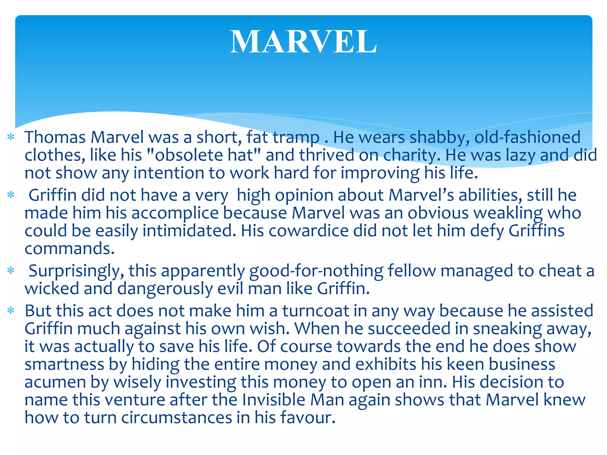 The invisible man characters | PPTX