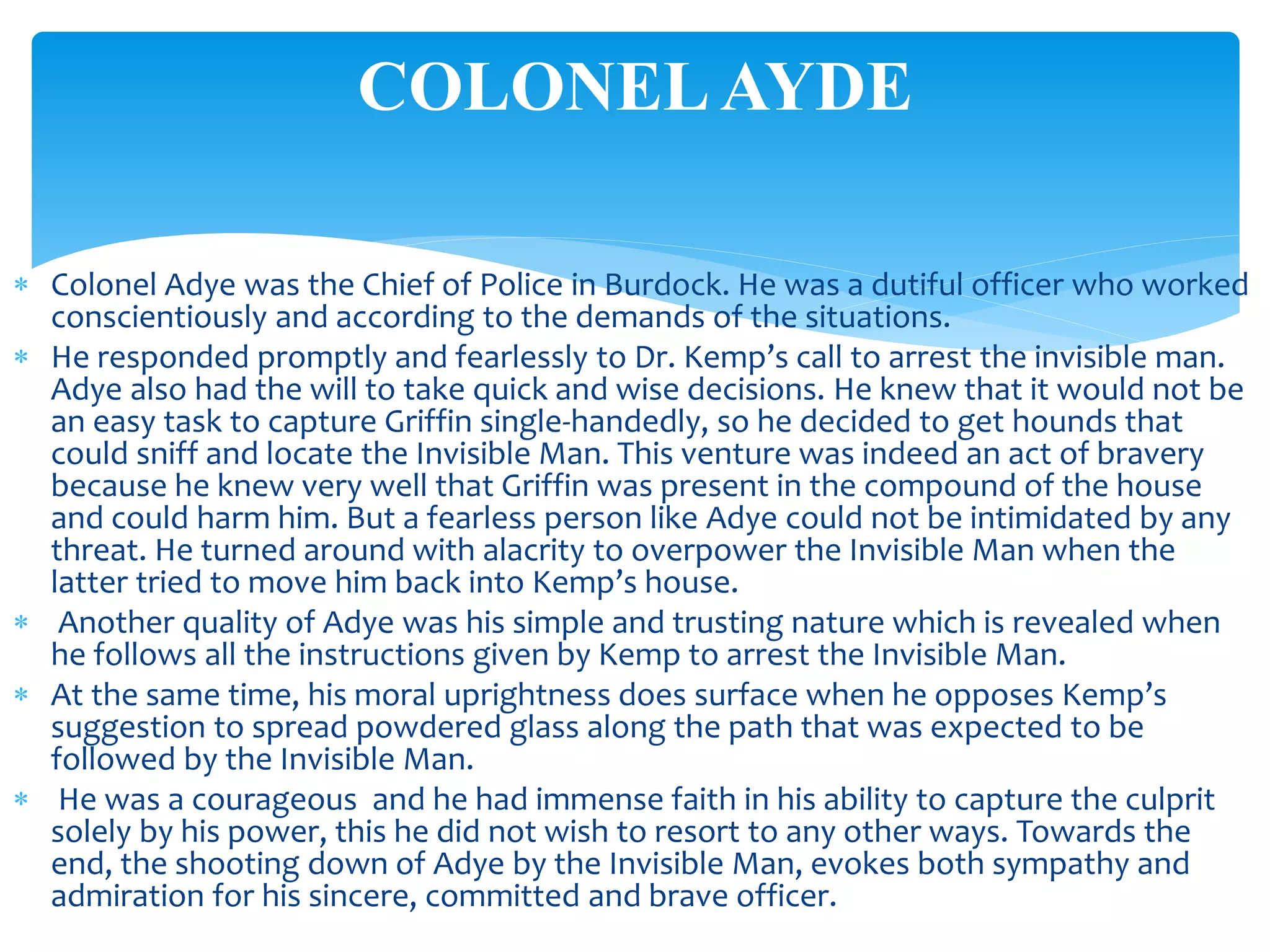 The invisible man characters | PPTX