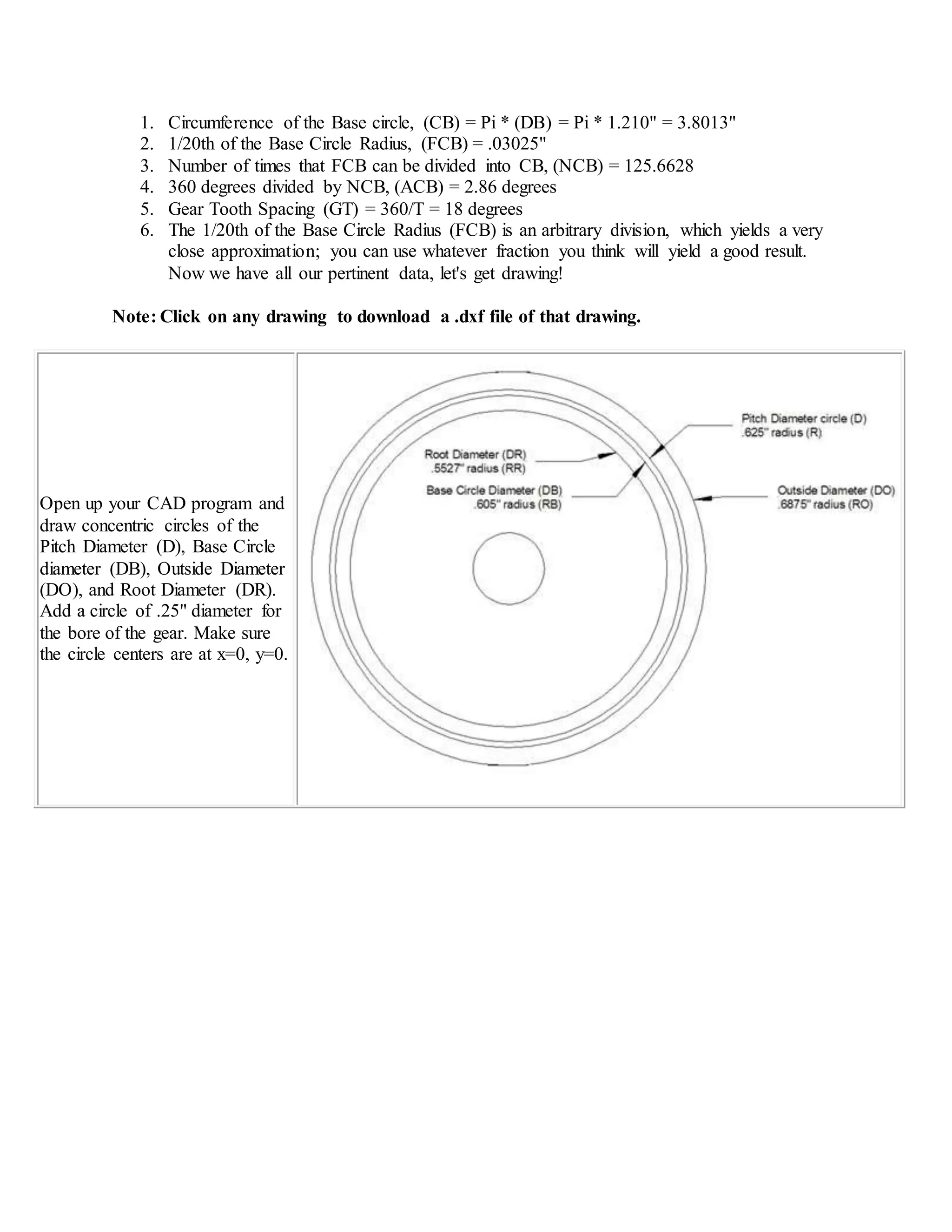 Involute curve in AutoCad | DOCX