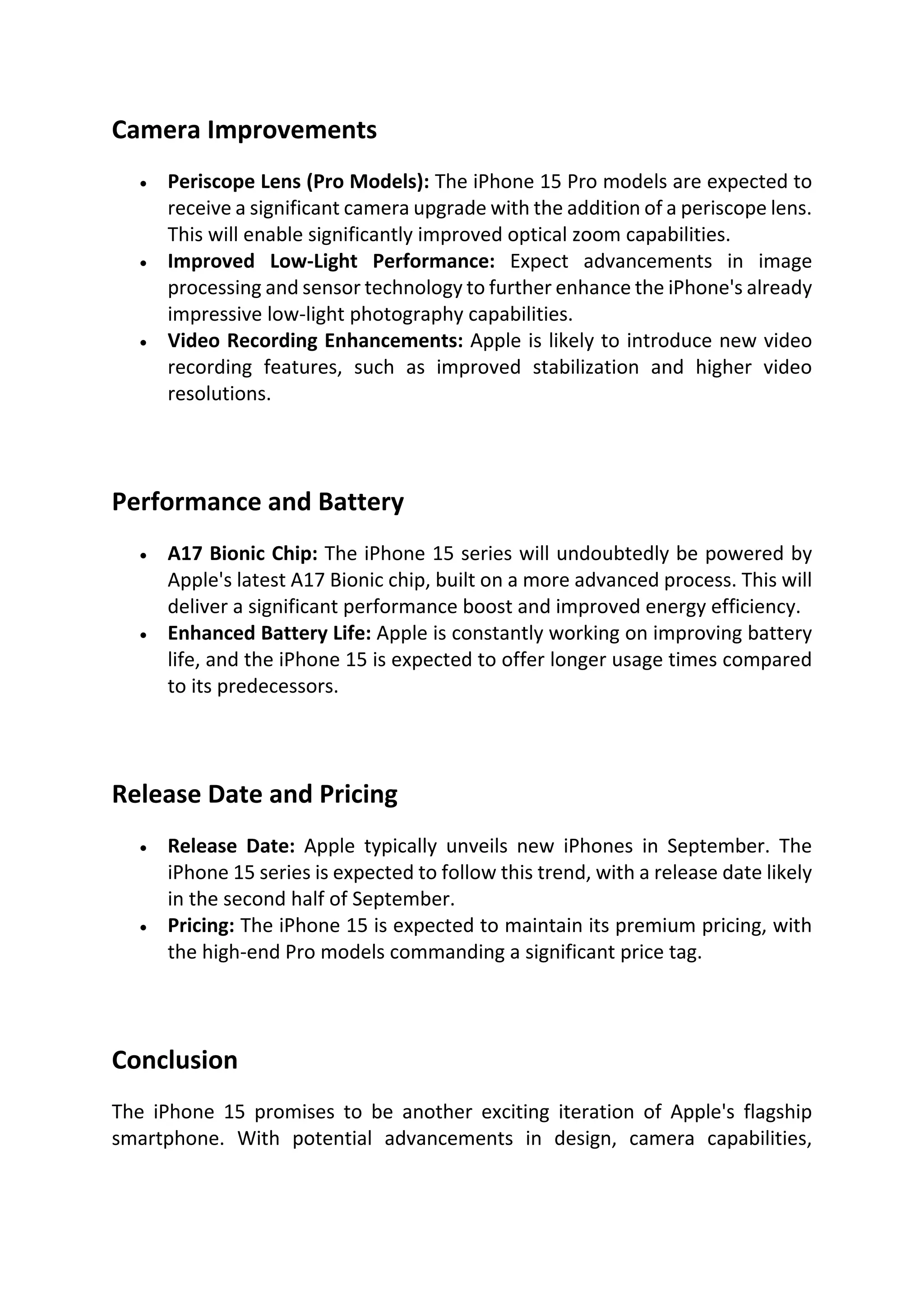 The iPhone 15 What We Know So Far is best | PDF