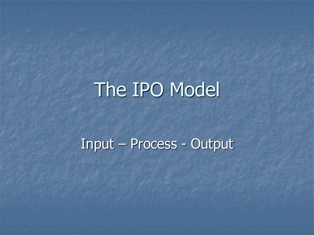 The ipo model