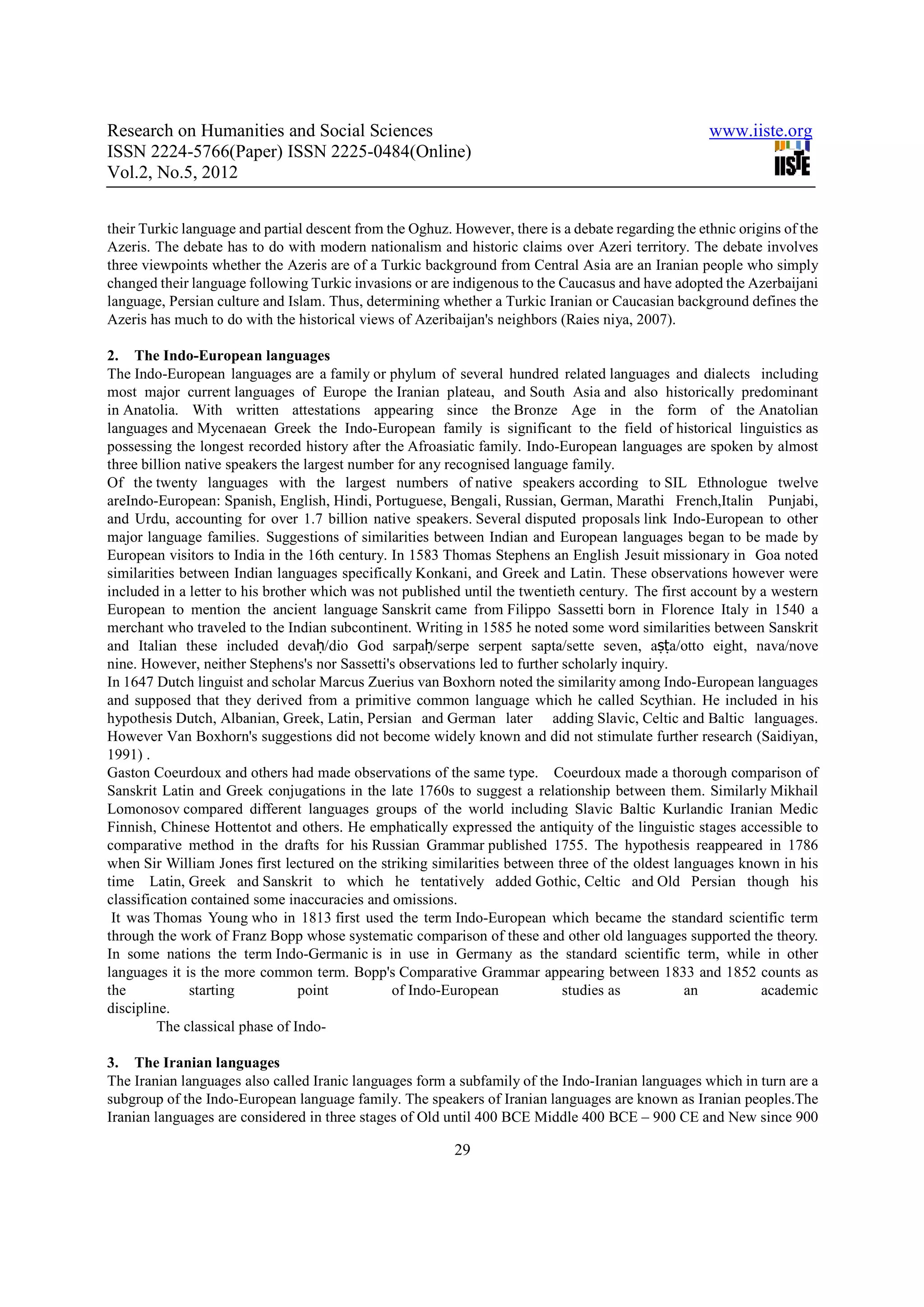 The iranian and azari languages | PDF