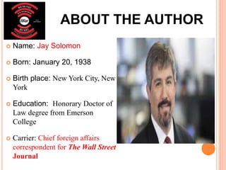 Book Review on The Iran war by Jay Soloman | PPT
