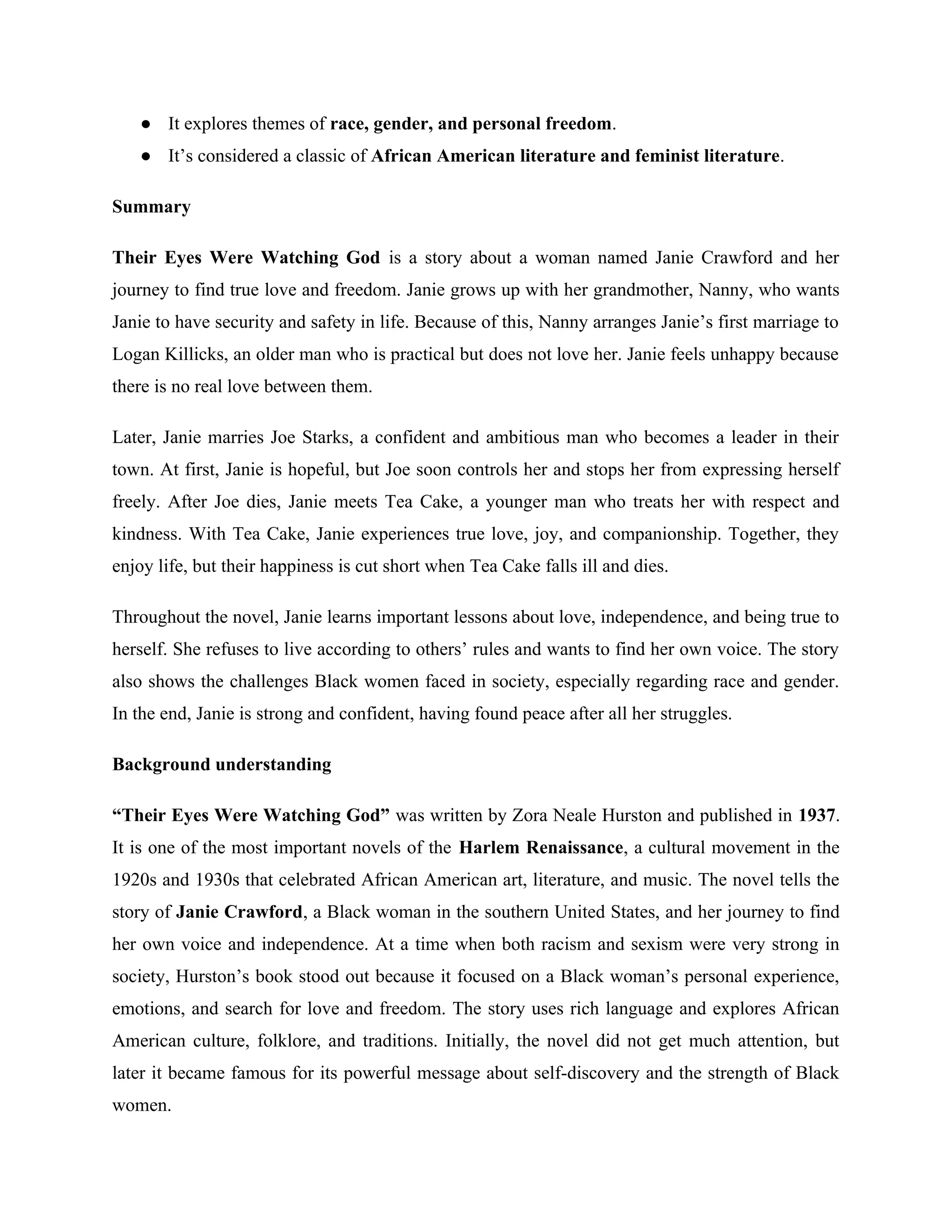 “Their Eyes Were Watching God” by Zora Neale Hurston.docx