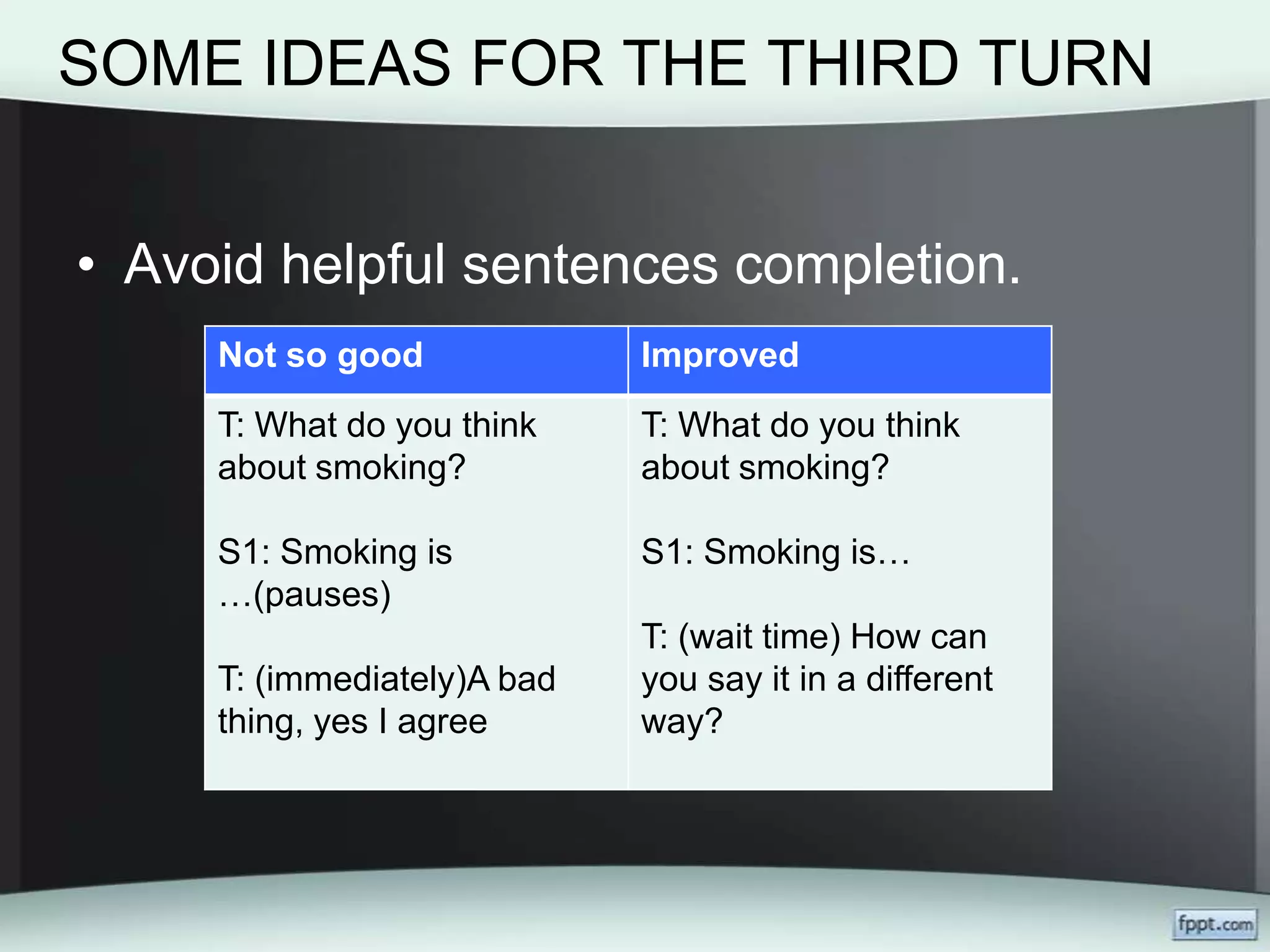The irf interaction pattern in classroom observation | PPTX