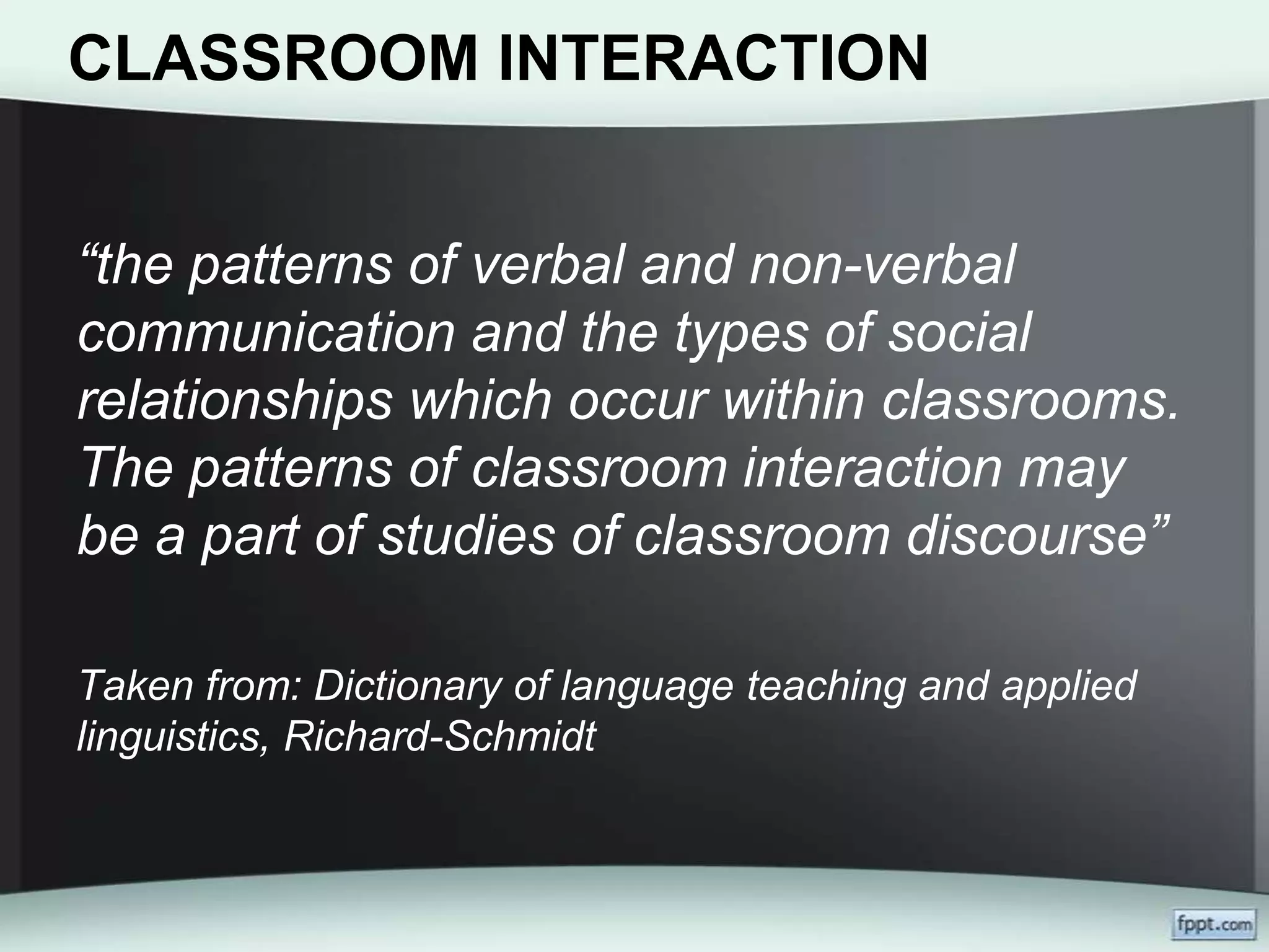 The irf interaction pattern in classroom observation | PPTX
