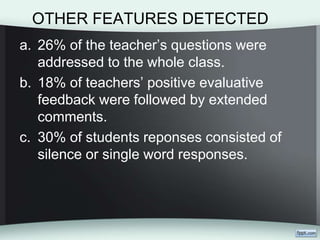 The irf interaction pattern in classroom observation | PPTX