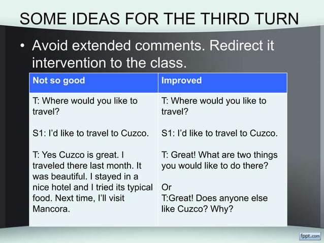 The irf interaction pattern in classroom observation | PPTX