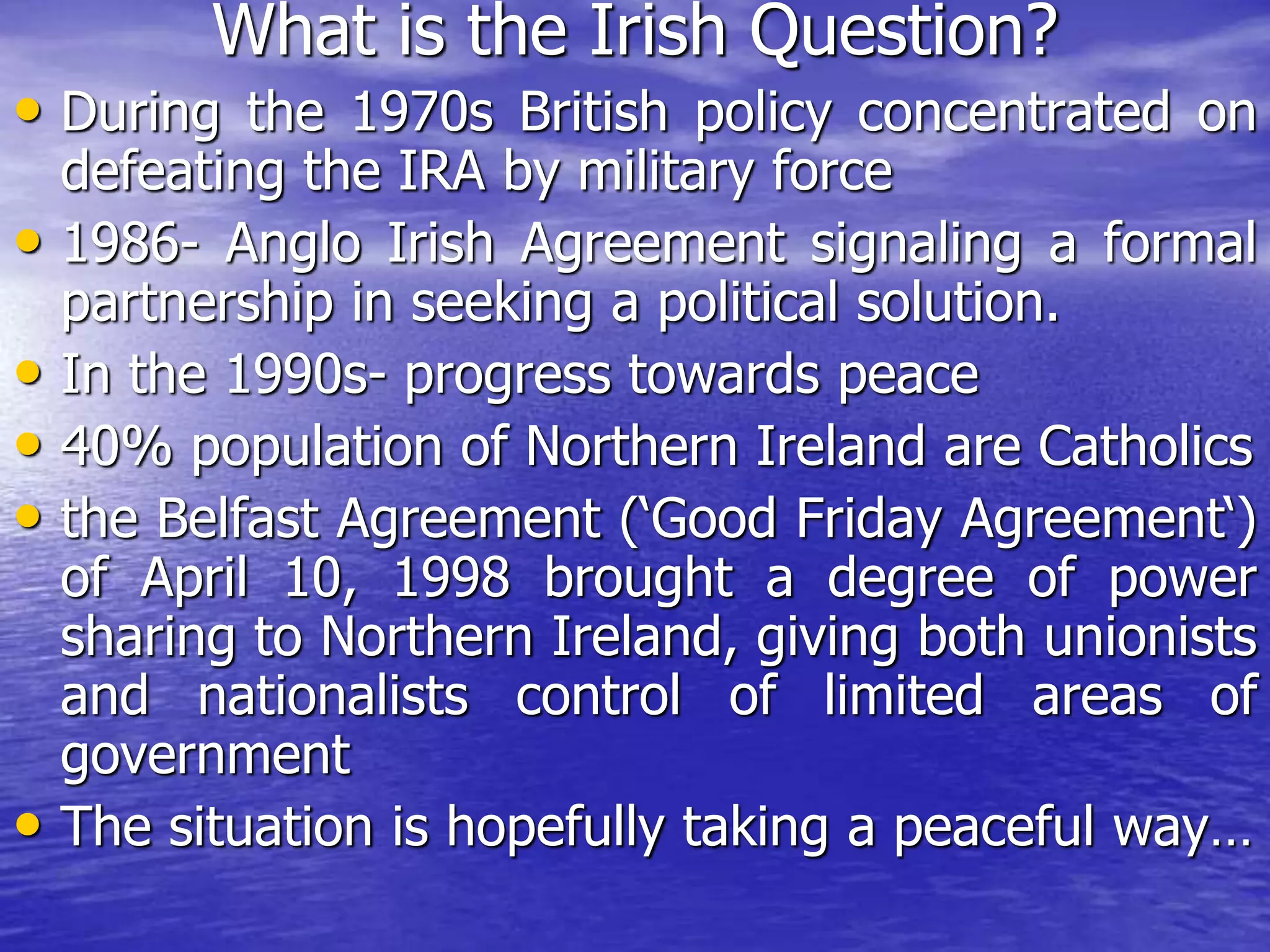 The irish question | PPTX