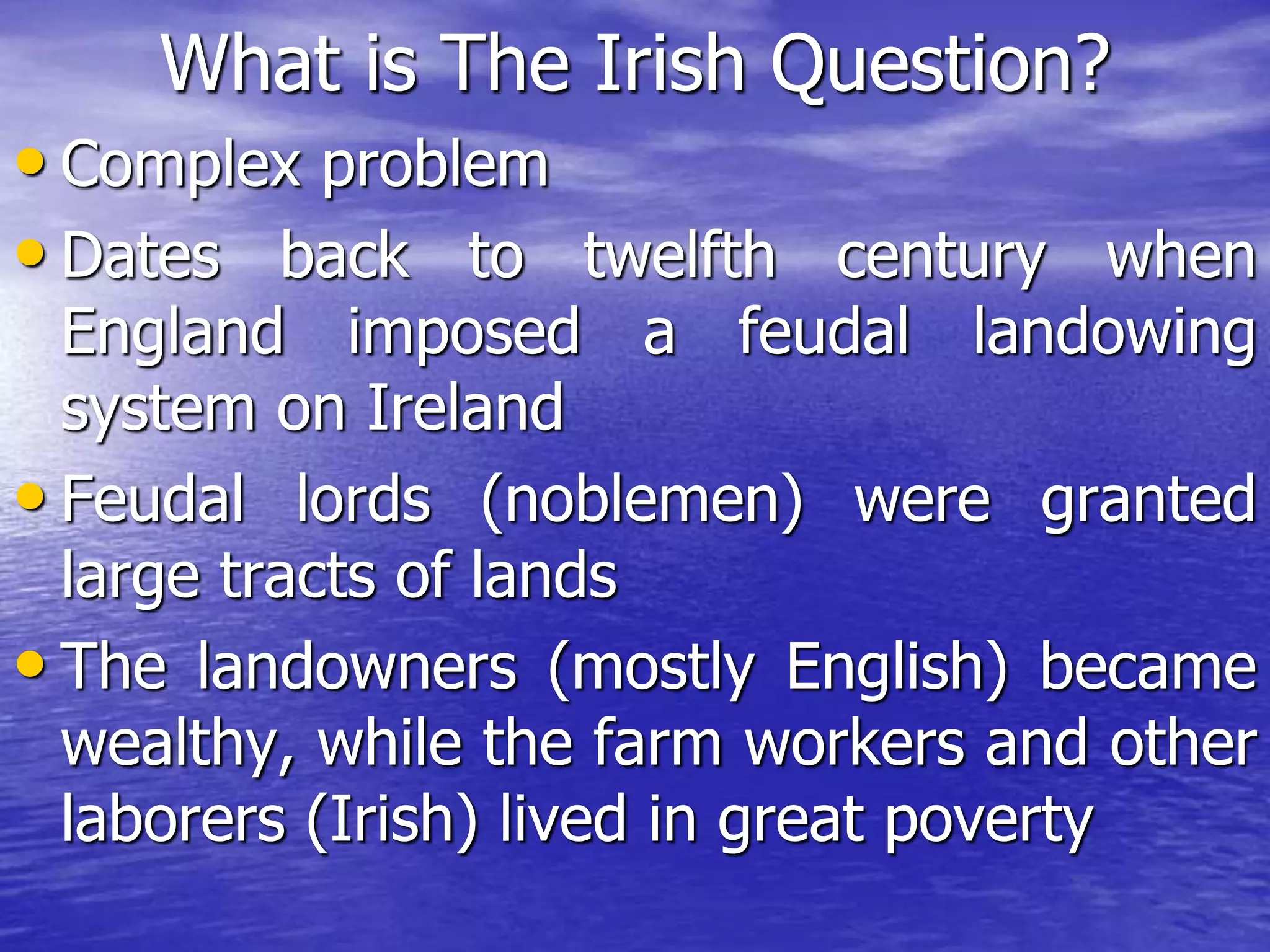 The irish question | PPTX