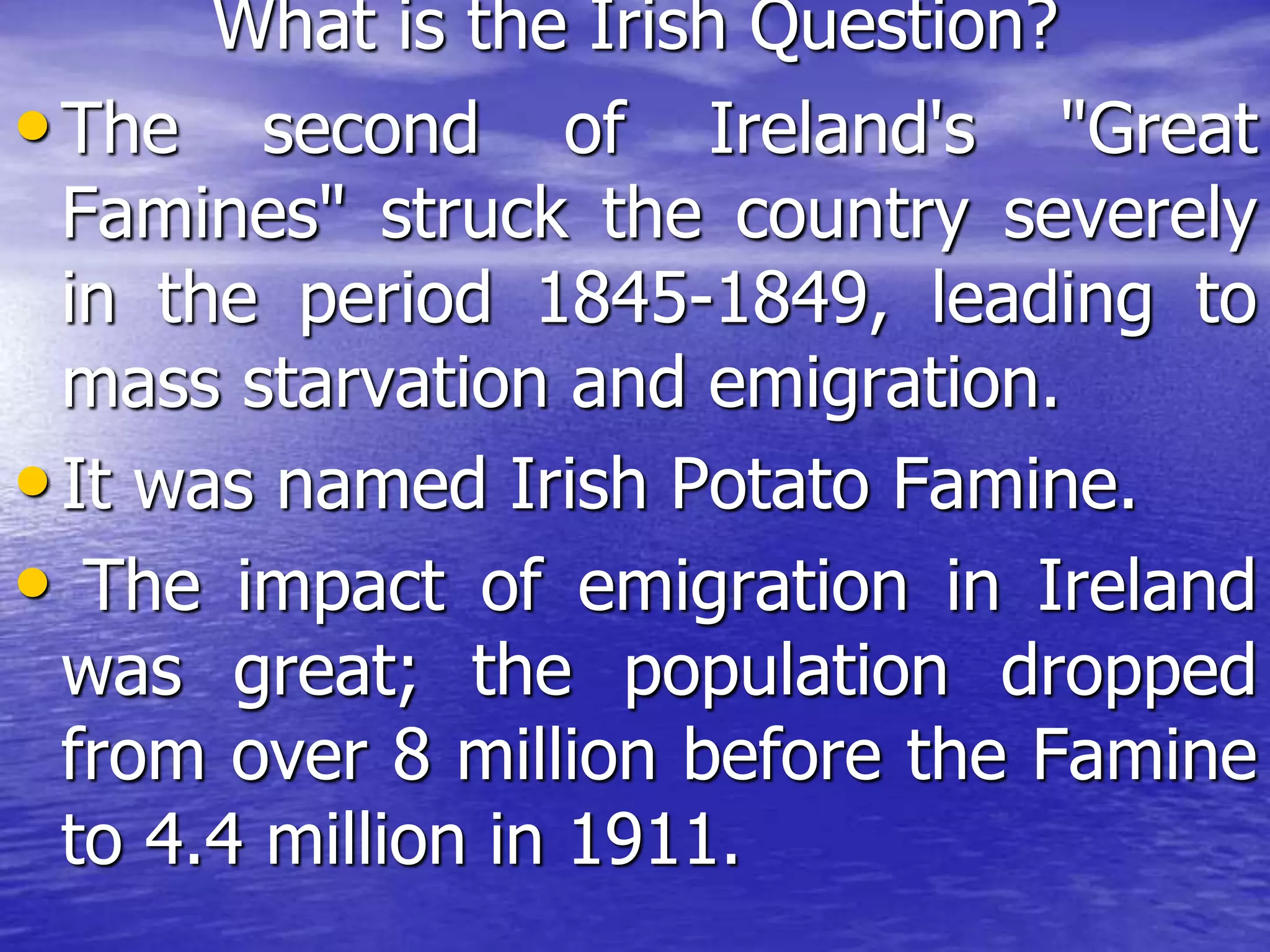 The irish question | PPTX