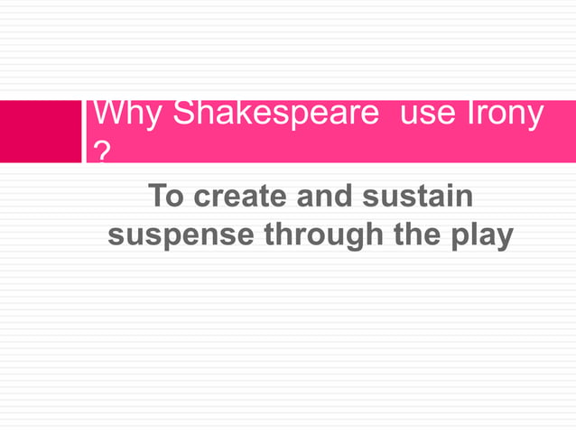 The irony in hamlet | PPT