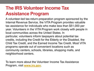 The irs volunteer income tax assistance program | PPT