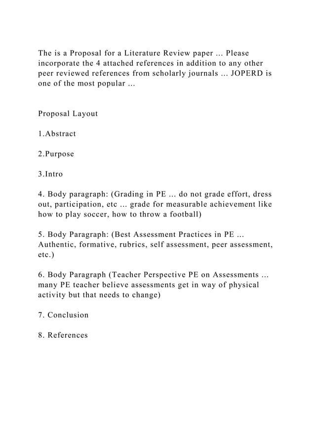 The is a Proposal for a Literature Review paper ... Please incorpora.docx