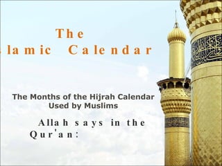 The islamic calendar | PPS