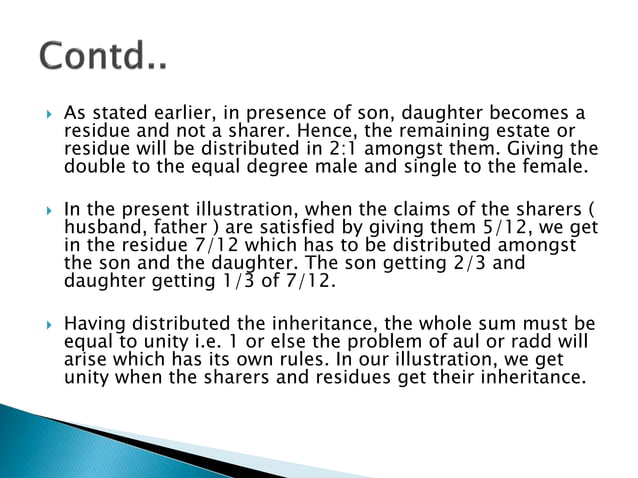 The basics of Islamic law of inheritance | PPTX | Islam | Religion ...