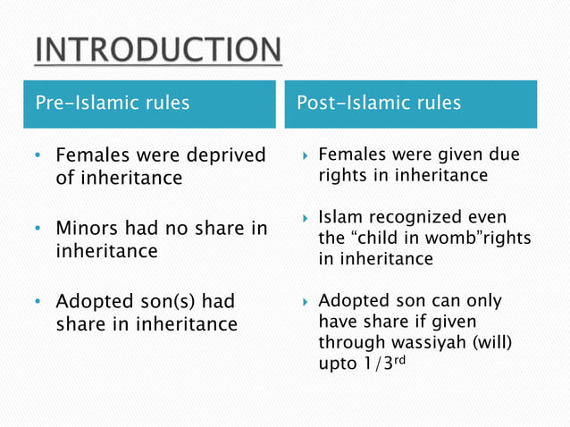 The basics of Islamic law of inheritance | PPTX | Islam | Religion & Spirituality