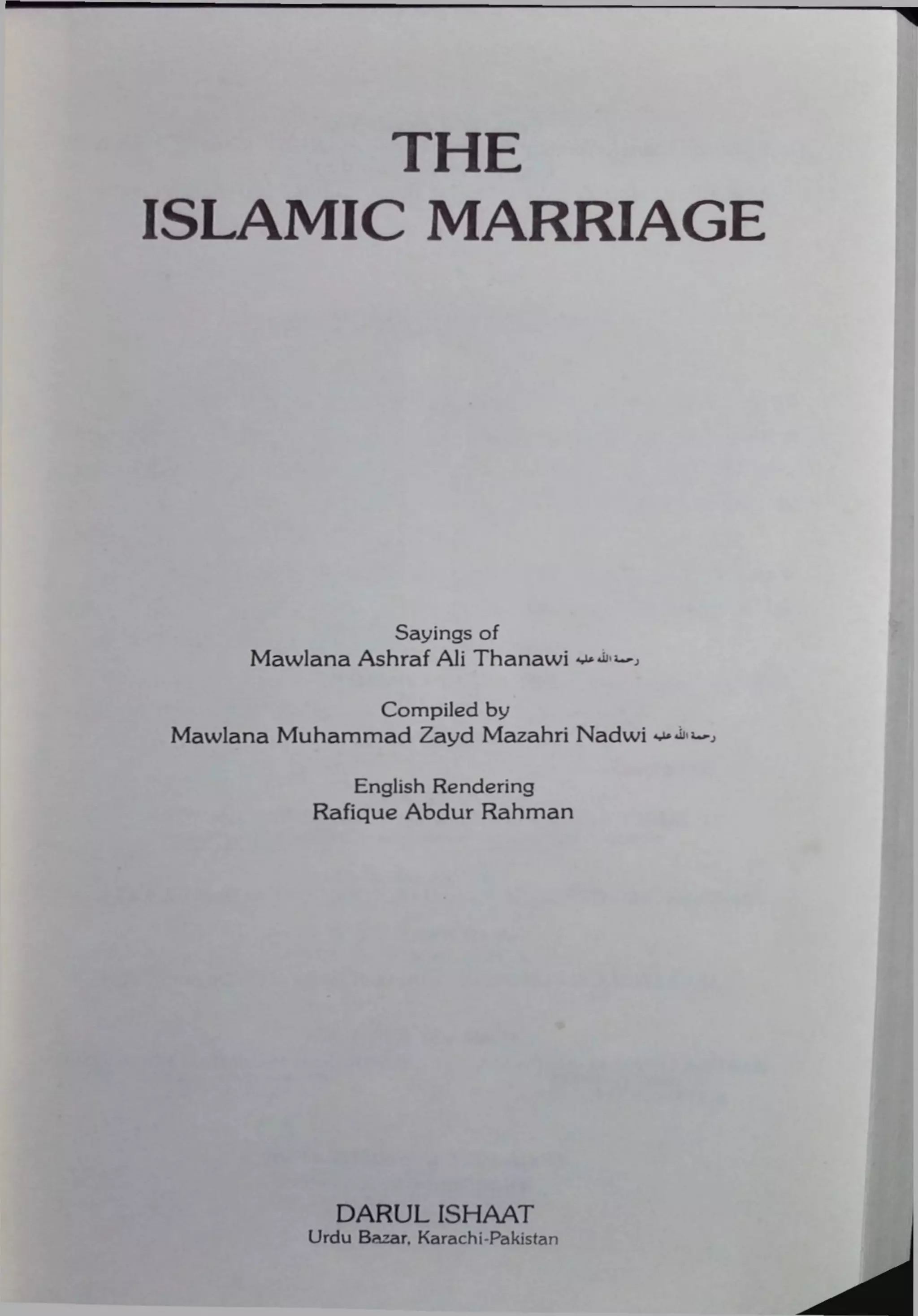The islamic marriage by maulana ashraf ali thanawi | PDF
