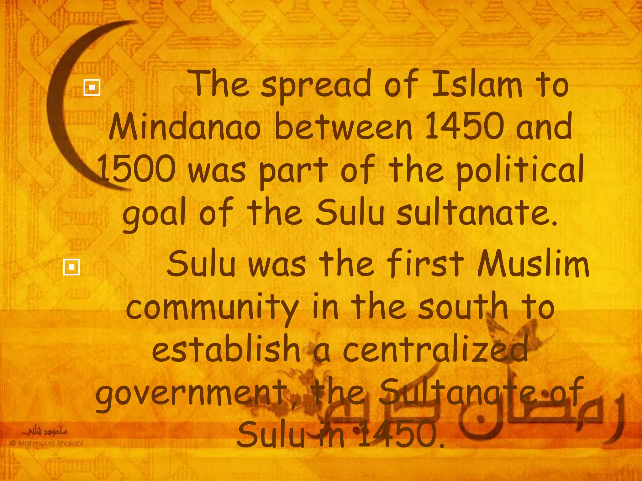 The islamization of mindanao and sulu | PPTX
