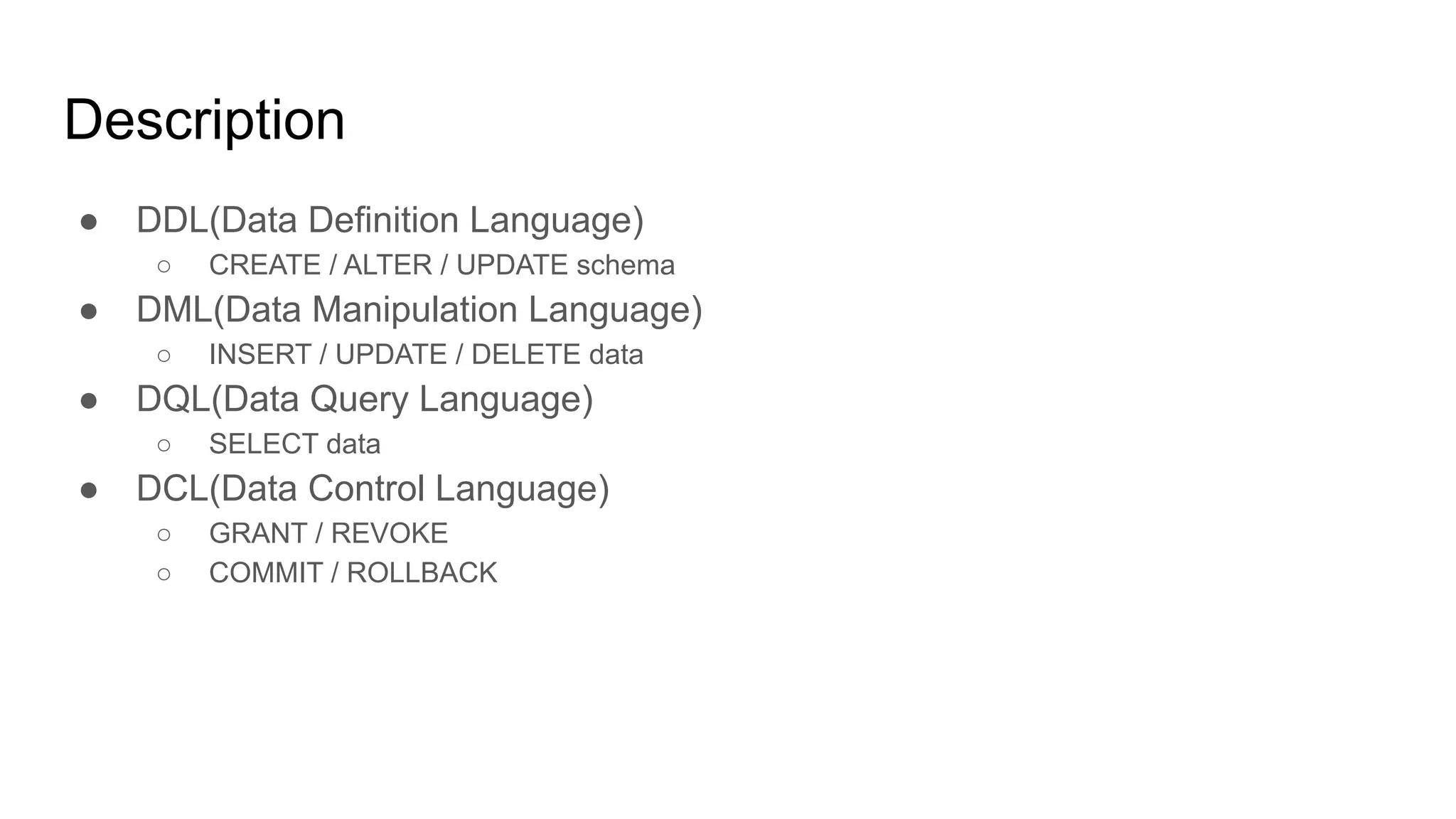 The issue discussion between dml and ddl deployment | PPT