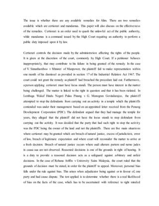Remedies available under Administrative Law | DOCX