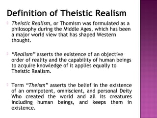 Theistic realism | PPT | Christianity | Religion & Spirituality
