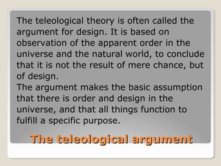 Theistic proofs for god | PPT