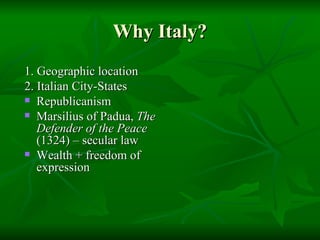 The italian renaissance | PPT | Religion & Spirituality