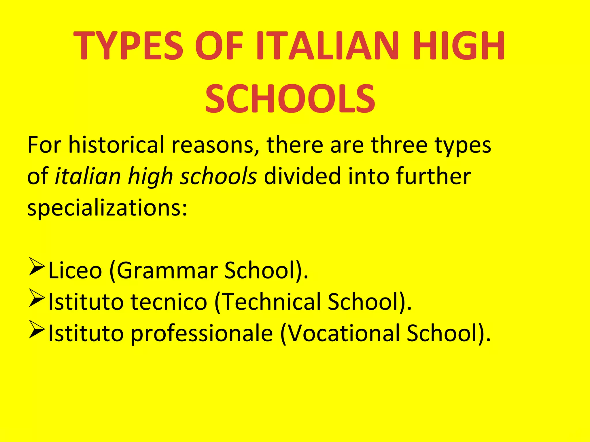 The italian school system | PPT