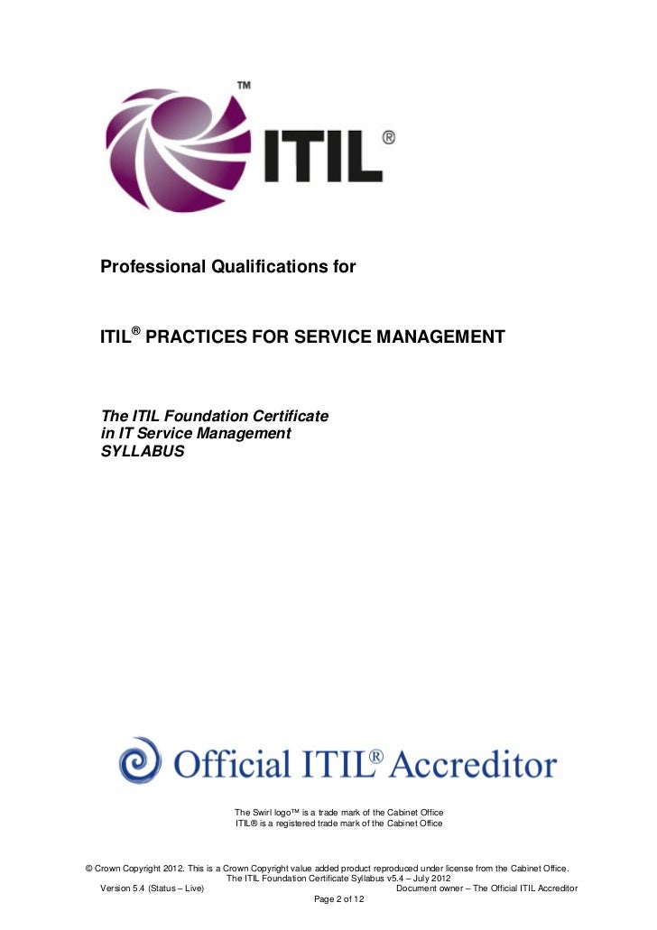 The itil foundation_certificate_syllabus_v5.4