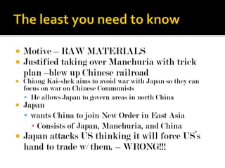 The Japanese Path to WWII | PPTX