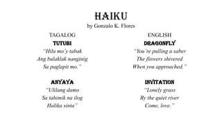 THE JAPANESE PERIOD this is the literature during the Japanese ...