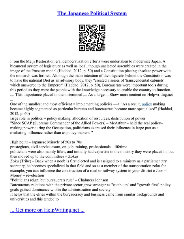 The Japanese Political System | PDF | Political Issues & policy | Politics