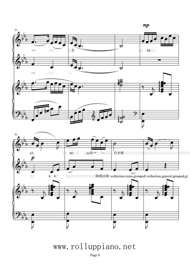 Piano sheet music chinese songs - The jasmine | PDF