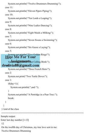 The java program TwelveDays that prompts user to enter l.pdf